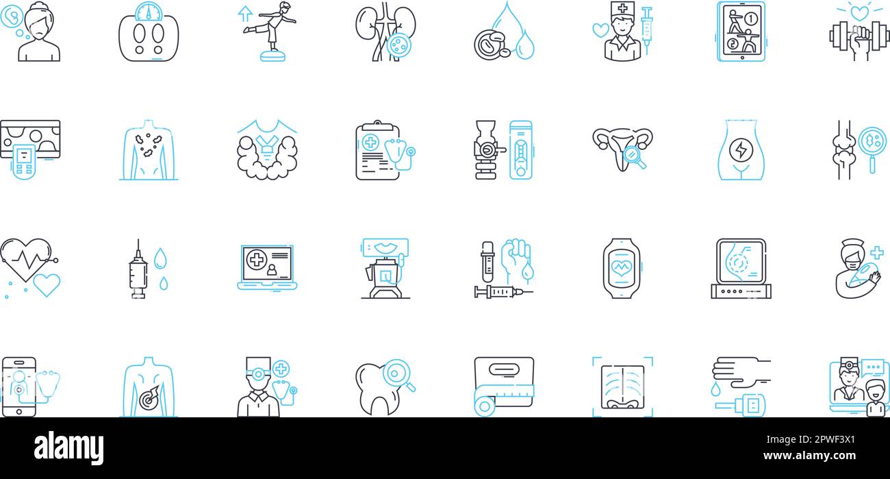 Beauty linear icons set. Radiant, Glamorous, Stunning, Sublime ...