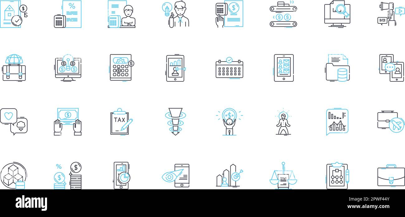 Asset management linear icons set. Investment, Portfolio ... Asset management linear icons set. Investment, Portfolio ...