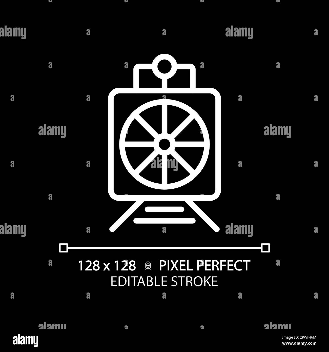 Rotary snow plow pixel perfect white linear icon for dark theme Stock ...