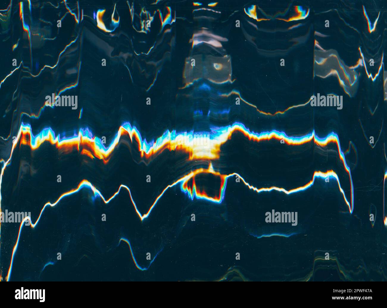 Glitch texture. Distortion overlay. Distressed layer. Blue orange color ...