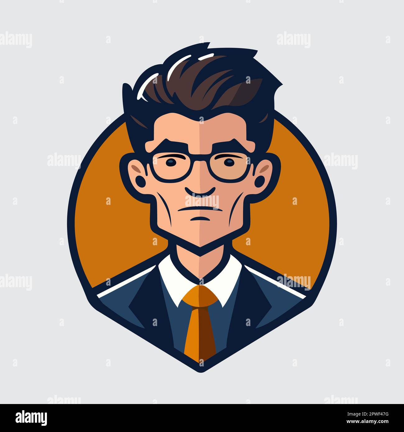 Businessman avatar illustration. Simple cartoon user portrait. User ...