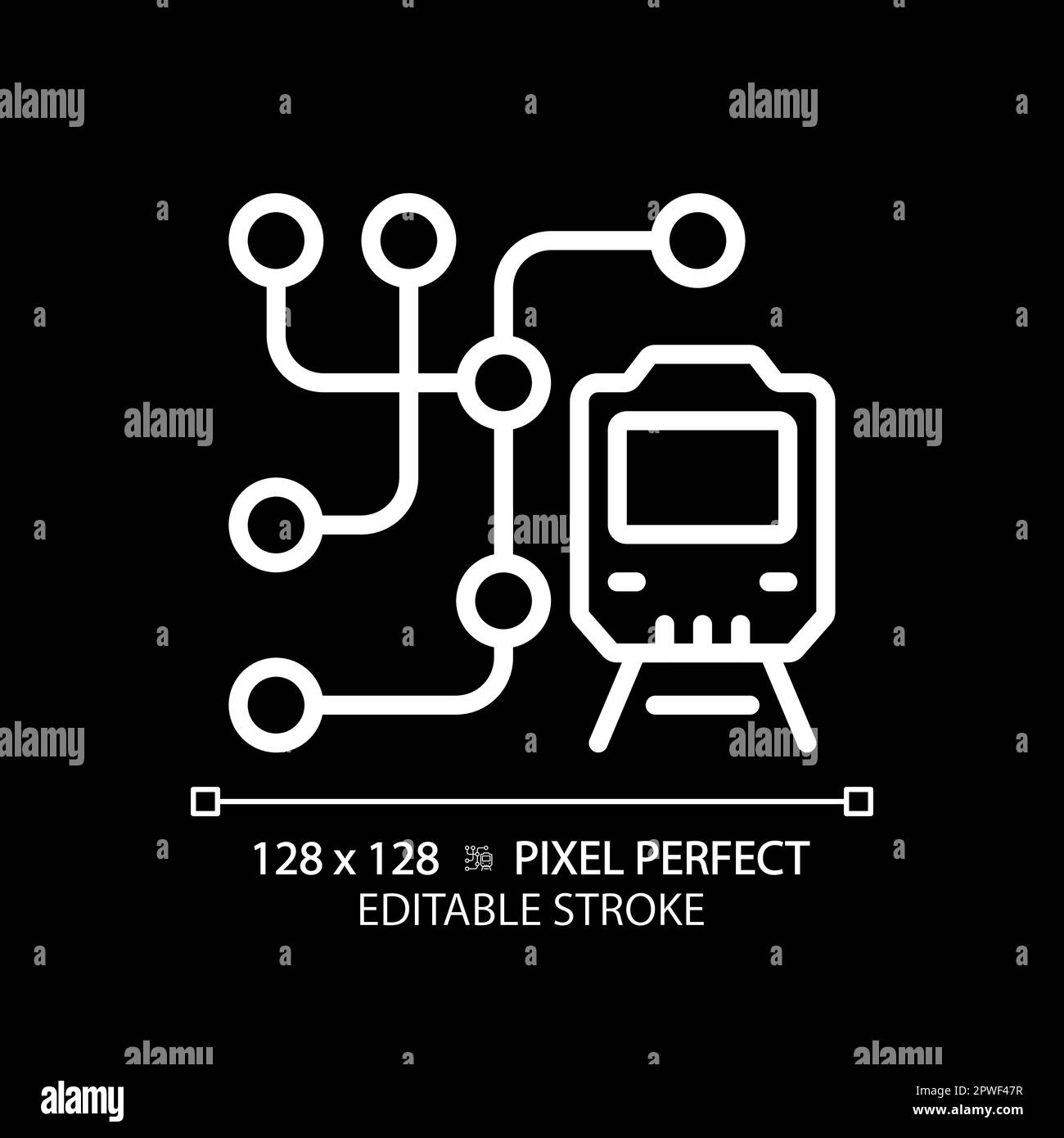 Metro map pixel perfect white linear icon for dark theme Stock Vector Image & Art - Alamy