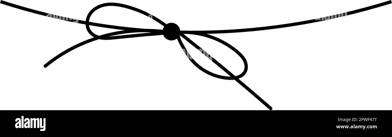 Bow on gift ribbon string vector silhouette icon Stock Vector Image ...