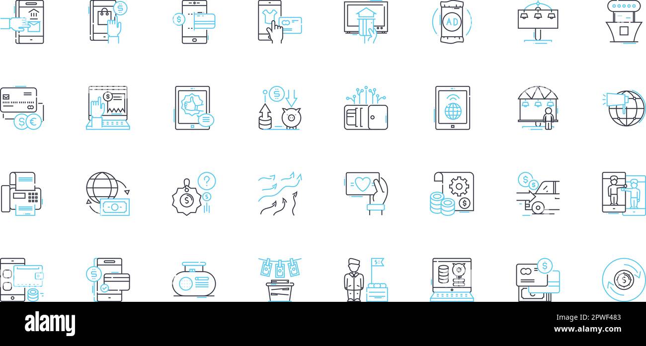 Retail therapy linear icons set. Shopping, Therapy, Happiness ...