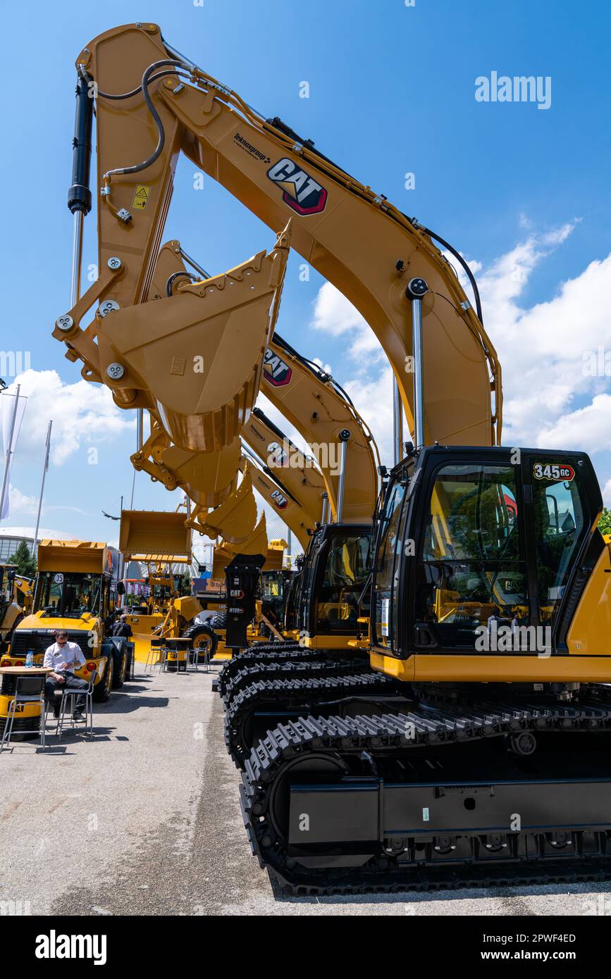 Belgrade, Serbia - April 27, 2022: Excavators CATERPILLAR at the South ...