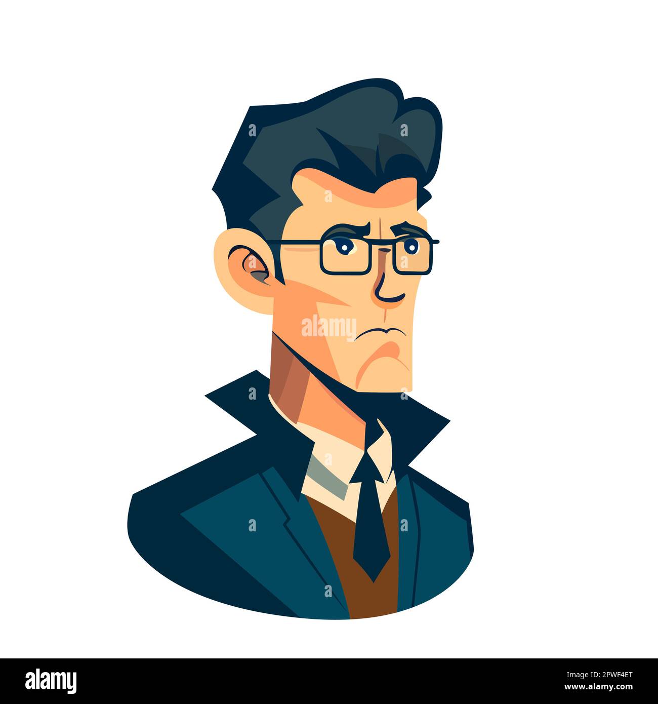 Businessman avatar illustration. Simple cartoon user portrait. User ...