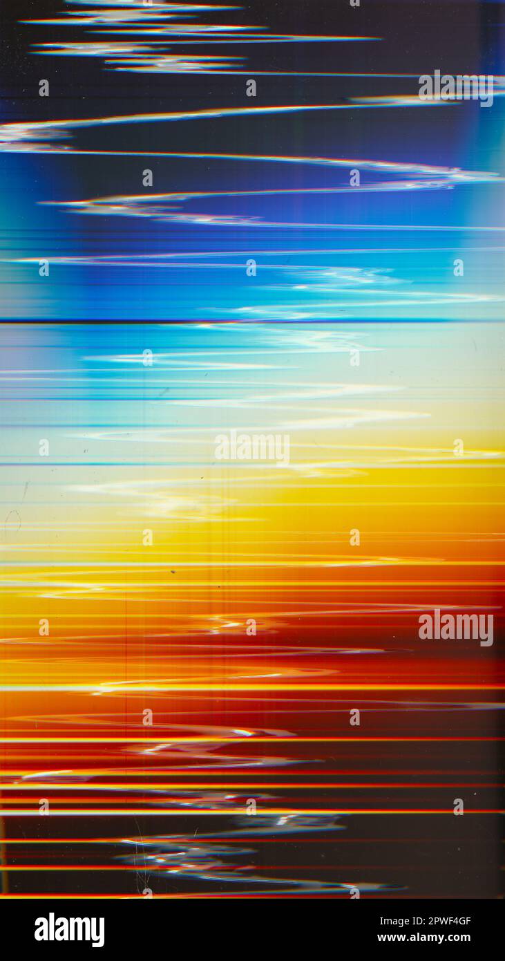 Color glitch texture. Distortion overlay. Distressed screen. Blue ...