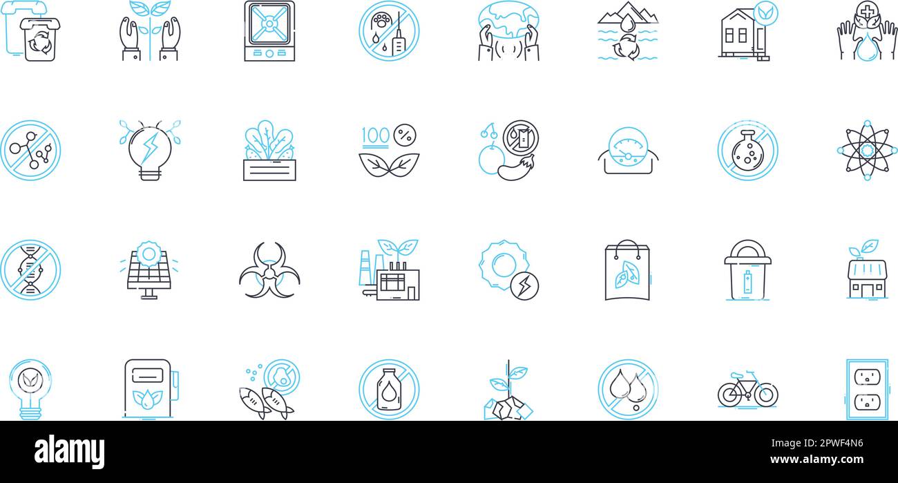 Green living linear icons set. Sustainability, Eco-friendly, Renewable ...