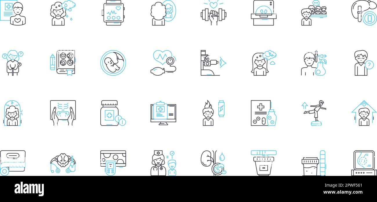 Healthcare administration linear icons set. Management, Leadership ...