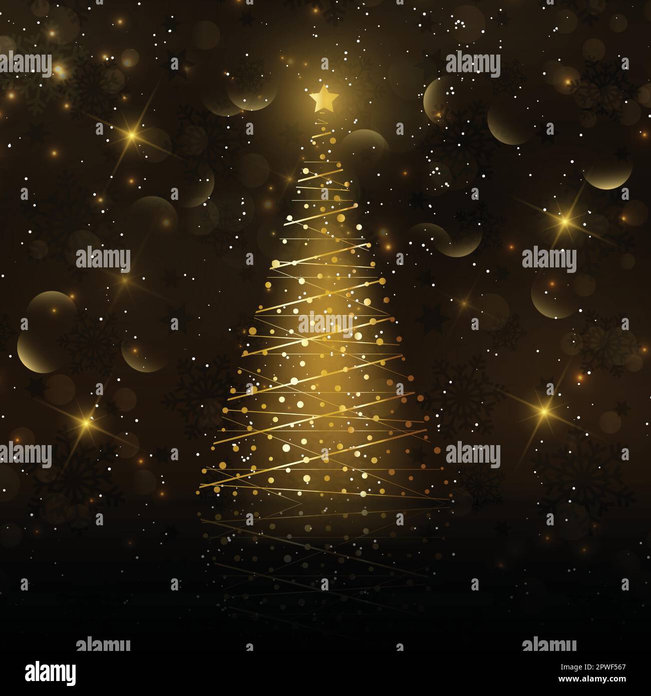 Christmas background with golden tree design Stock Vector Image & Art ...
