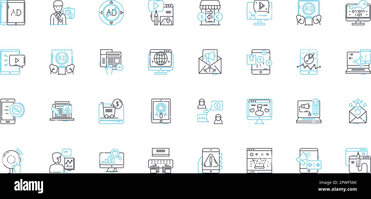 Digital Strategies Linear Icons Set Analytics Automation Branding Content Conversion
