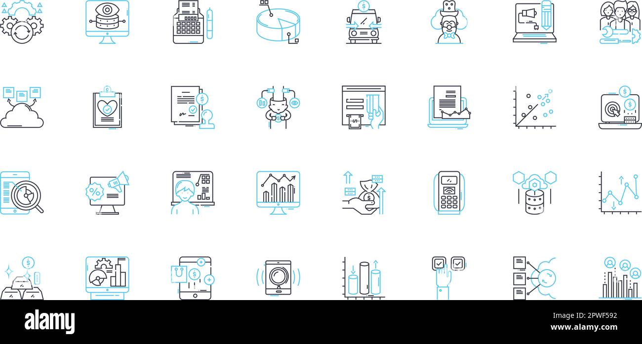 Multilevel advertising linear icons set. Pyramid, Downline, Nerk ...