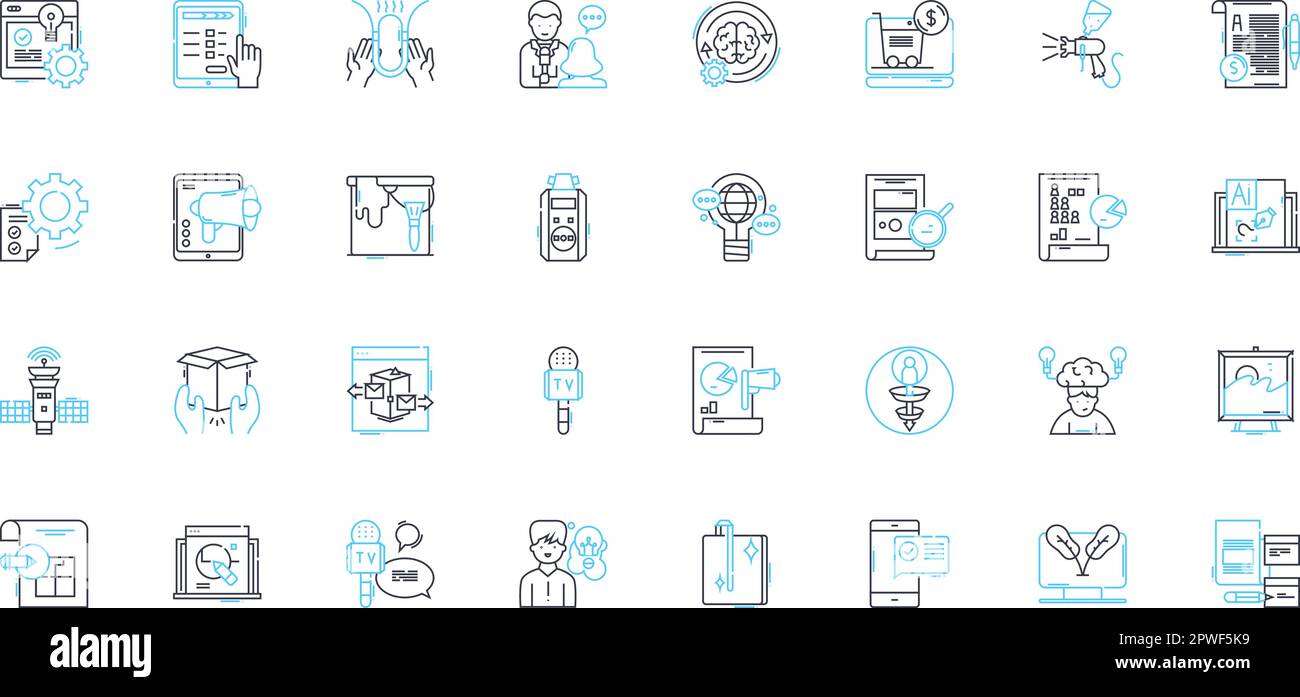 Conferences and symposiums linear icons set. Dialogue, Collaboration ...