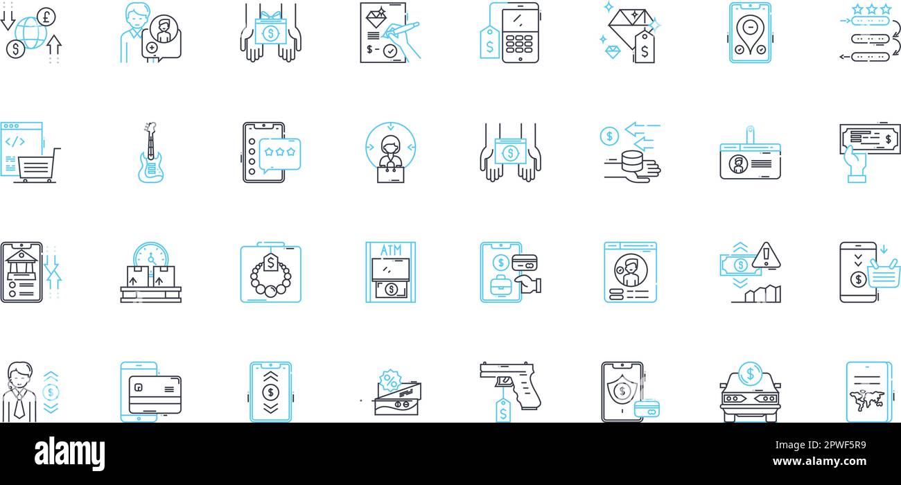 Advertising campaign linear icons set. Branding, Message, Strategy ...