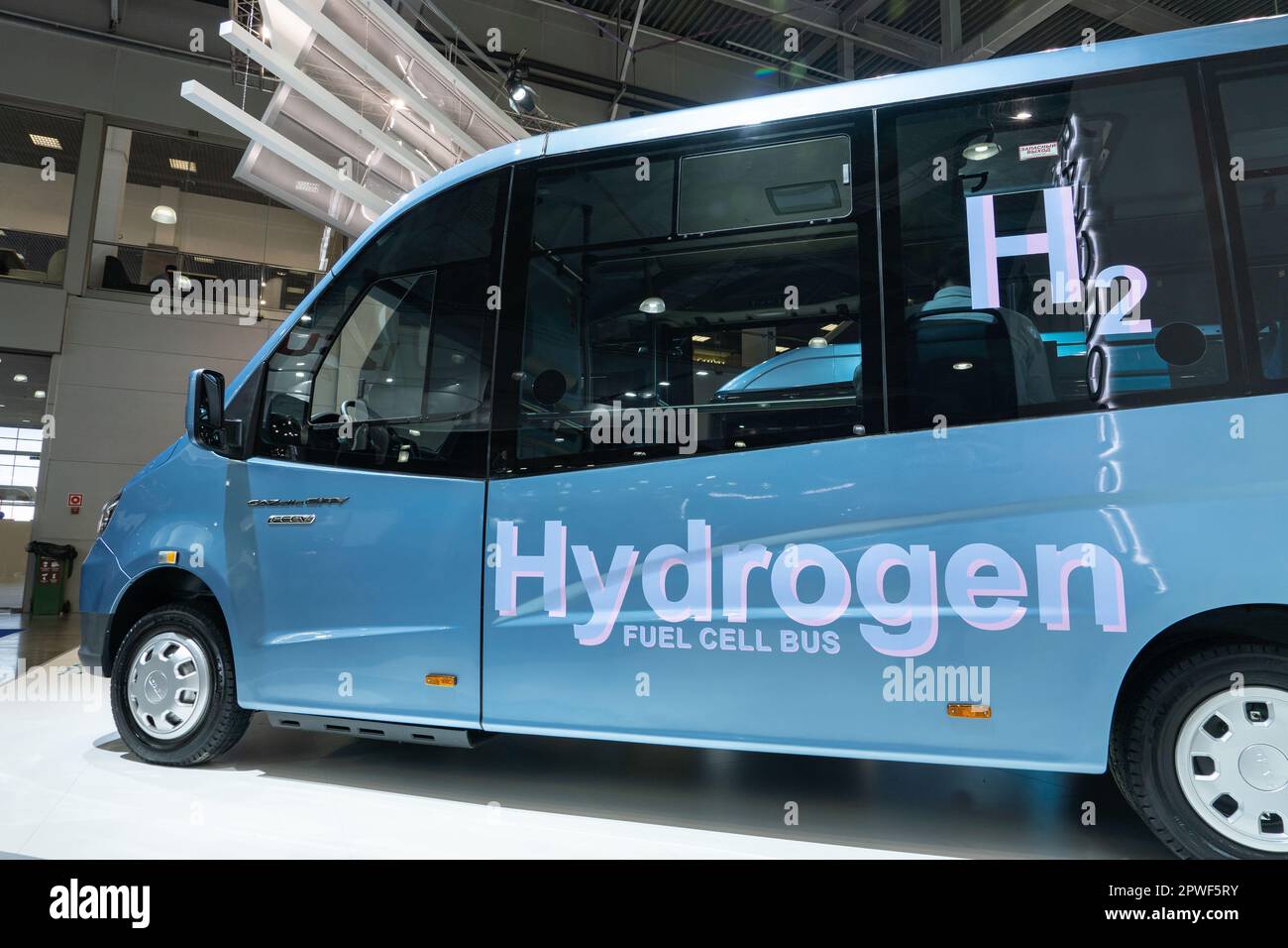 Moscow, Russia - September, 2021: Hydrogen fuel cell electric bus ...