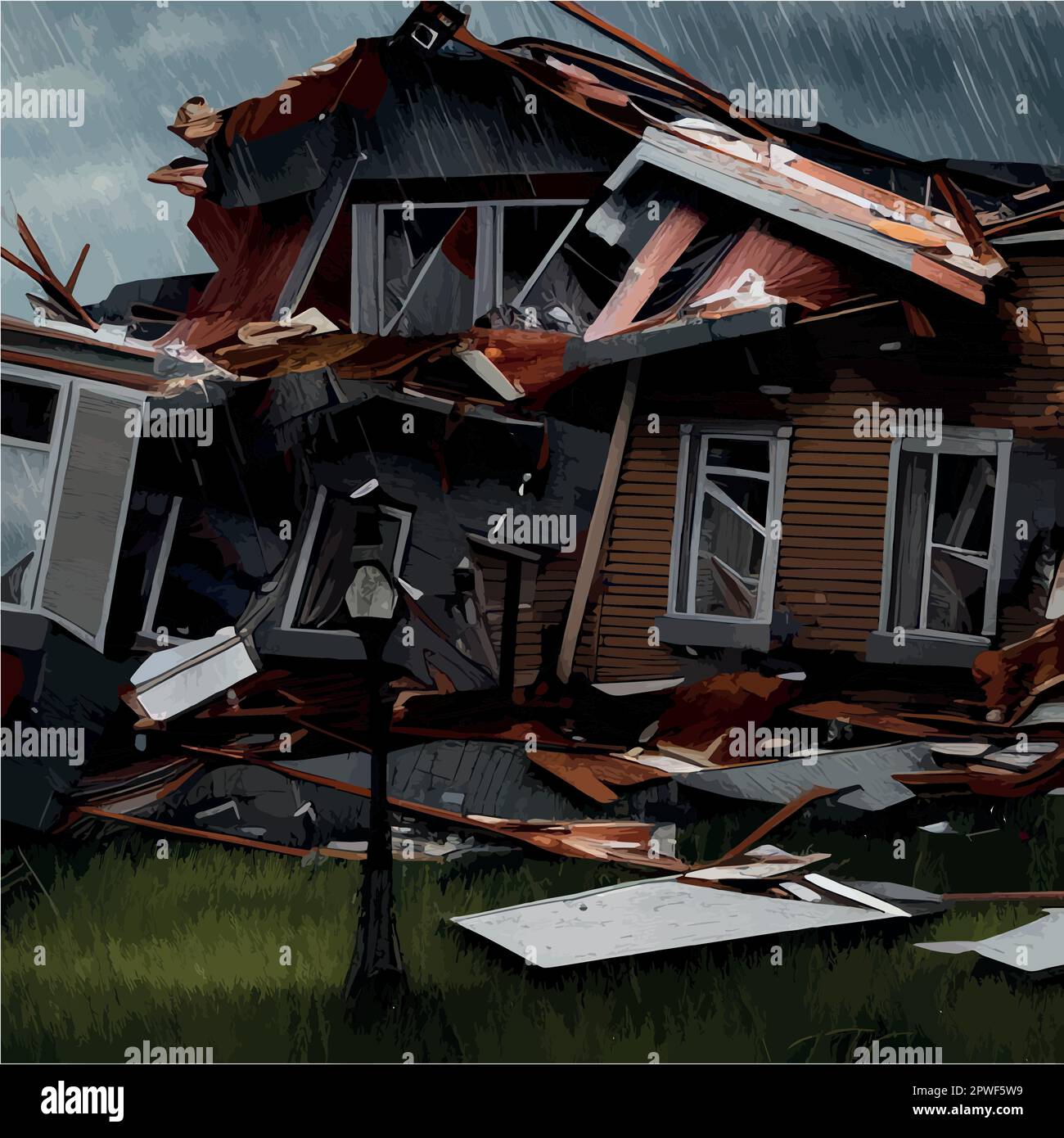 Bad weather windy damage Stock Vector Images - Alamy