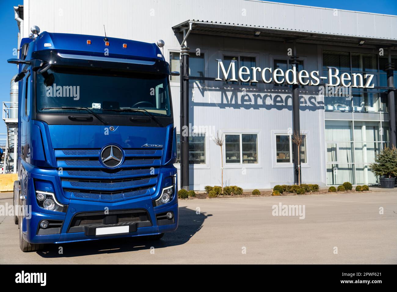 Moscow, Russia - May, 2021: New truck Mercedes-Benz Actros in front of ...