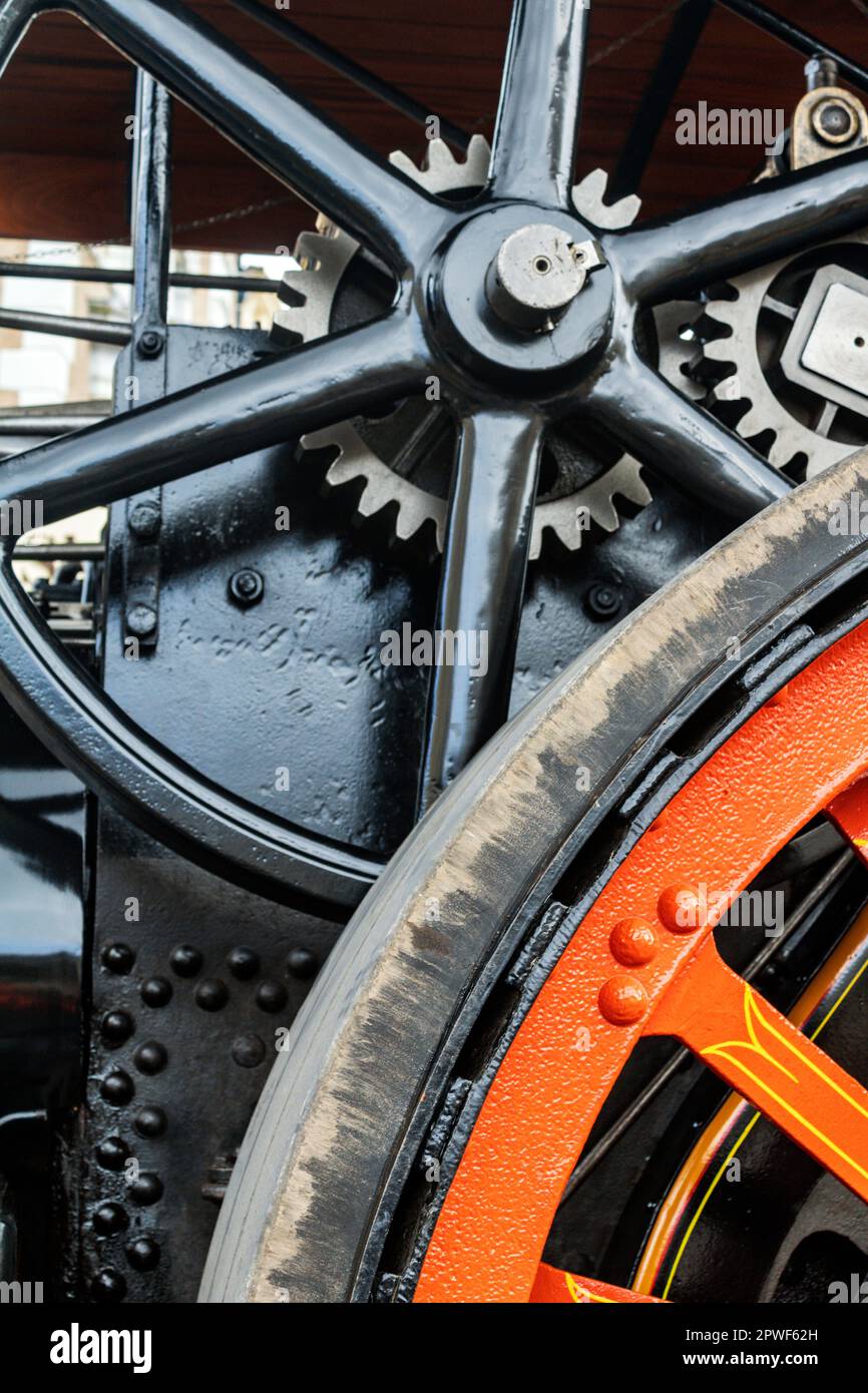 Traction engine wheels. Llandudno Victorian Extravaganza 2023 Stock ...