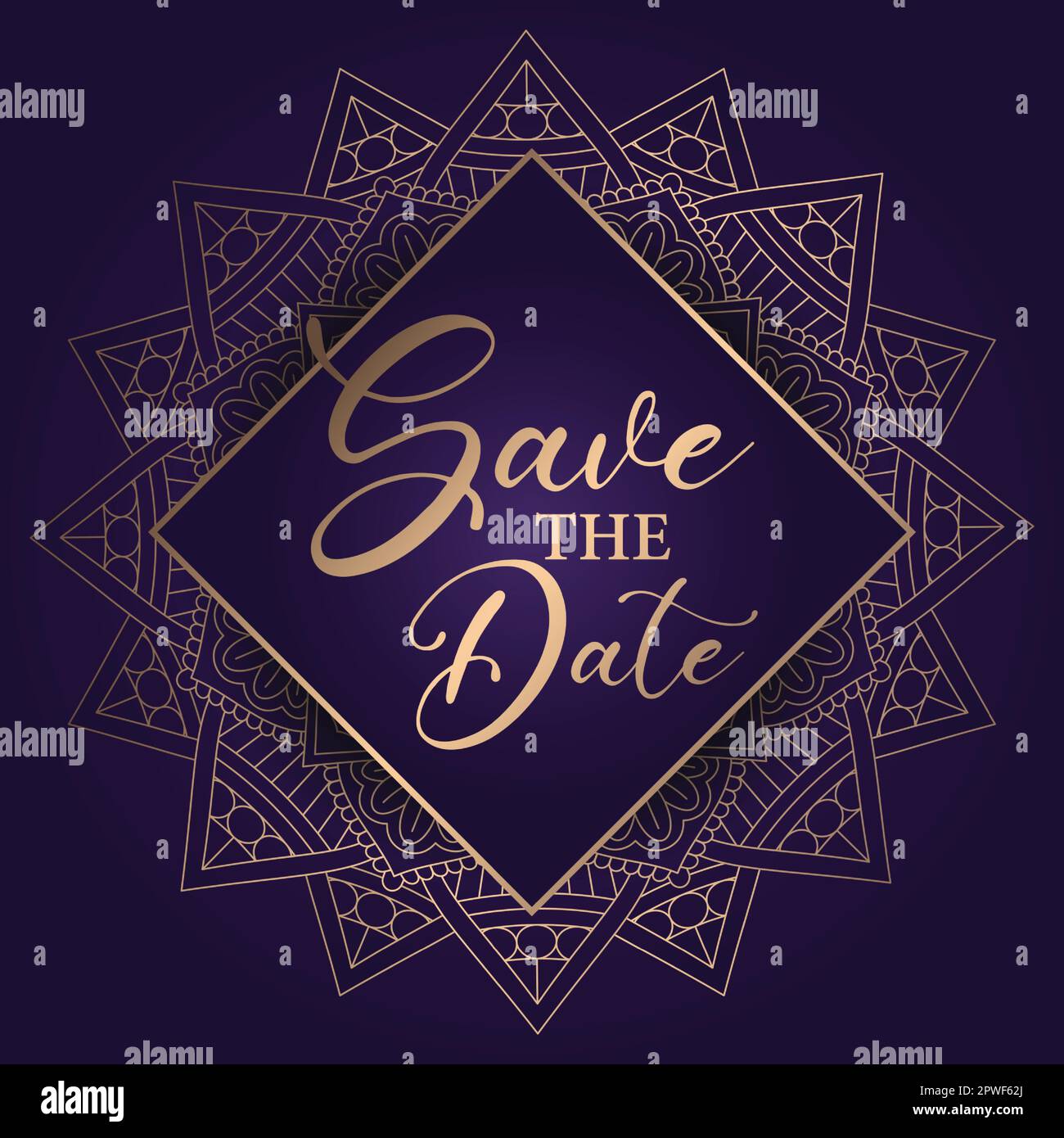 Save the date invite background with decorative mandala design Stock ...