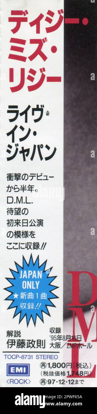 CD: Dizzy Mizz Lizzy ‎– One Guitar, One Bass And A Drummer That's Really All It Takes, Live In ...