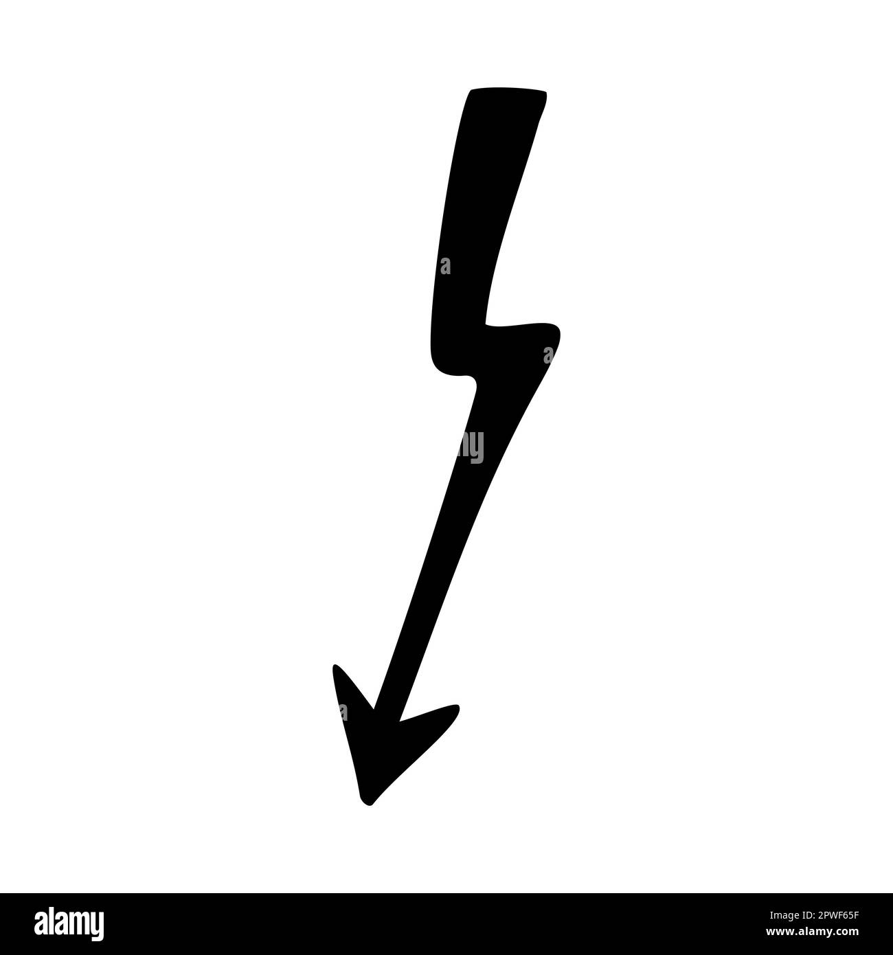 Hand drawn electric lightening element. Comic doodle sketch style ...