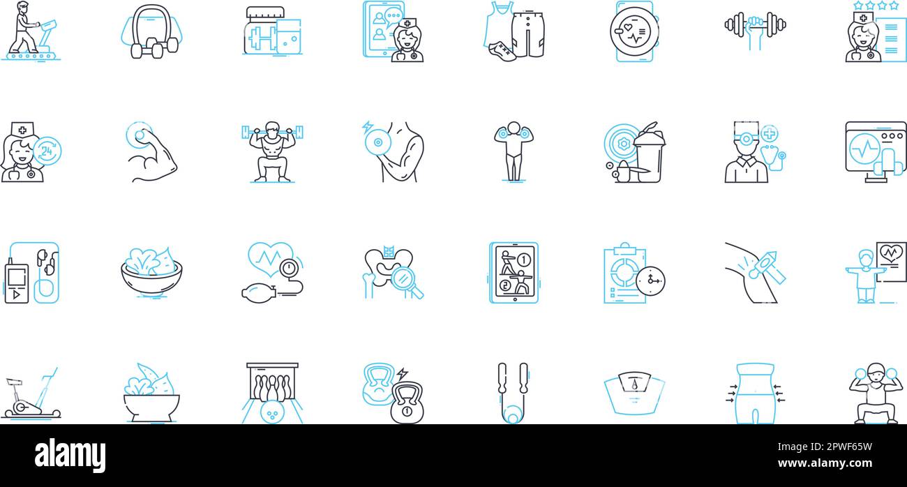Occupational therapy linear icons set. Rehabilitation, Independence ...