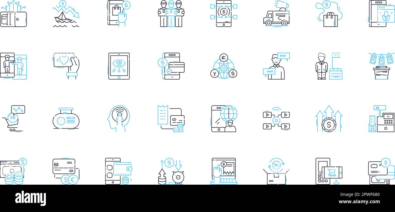 Sales Tracking Linear Icons Set Metrics Pipeline Conversion Forecasting Revenue