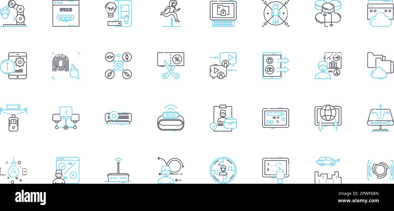 Cultural shift linear icons set. Transformation, Revolution, Evolution ...