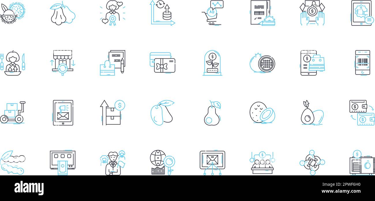 Cash transactions linear icons set. Payment, Exchange, Currency ...