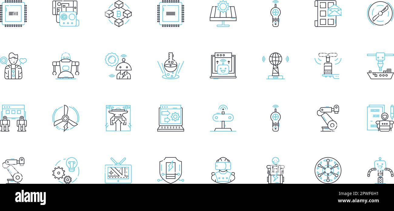 Unmanned aircraft linear icons set. Drs, Quadcopters, UAS, UAVs, Remotely Piloted Vehicles ...
