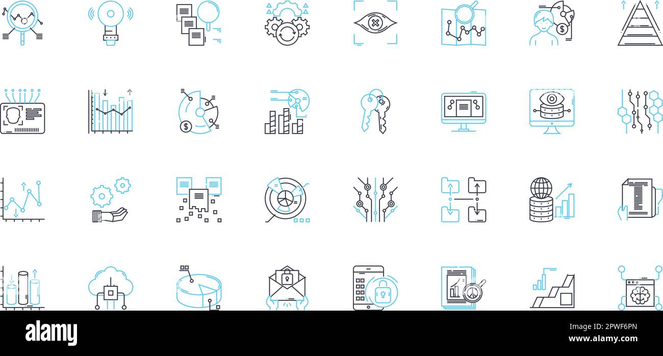 Market analytics linear icons set. Trends, Forecasting, Analysis ... Market analytics linear icons set. Trends, Forecasting, Analysis ...