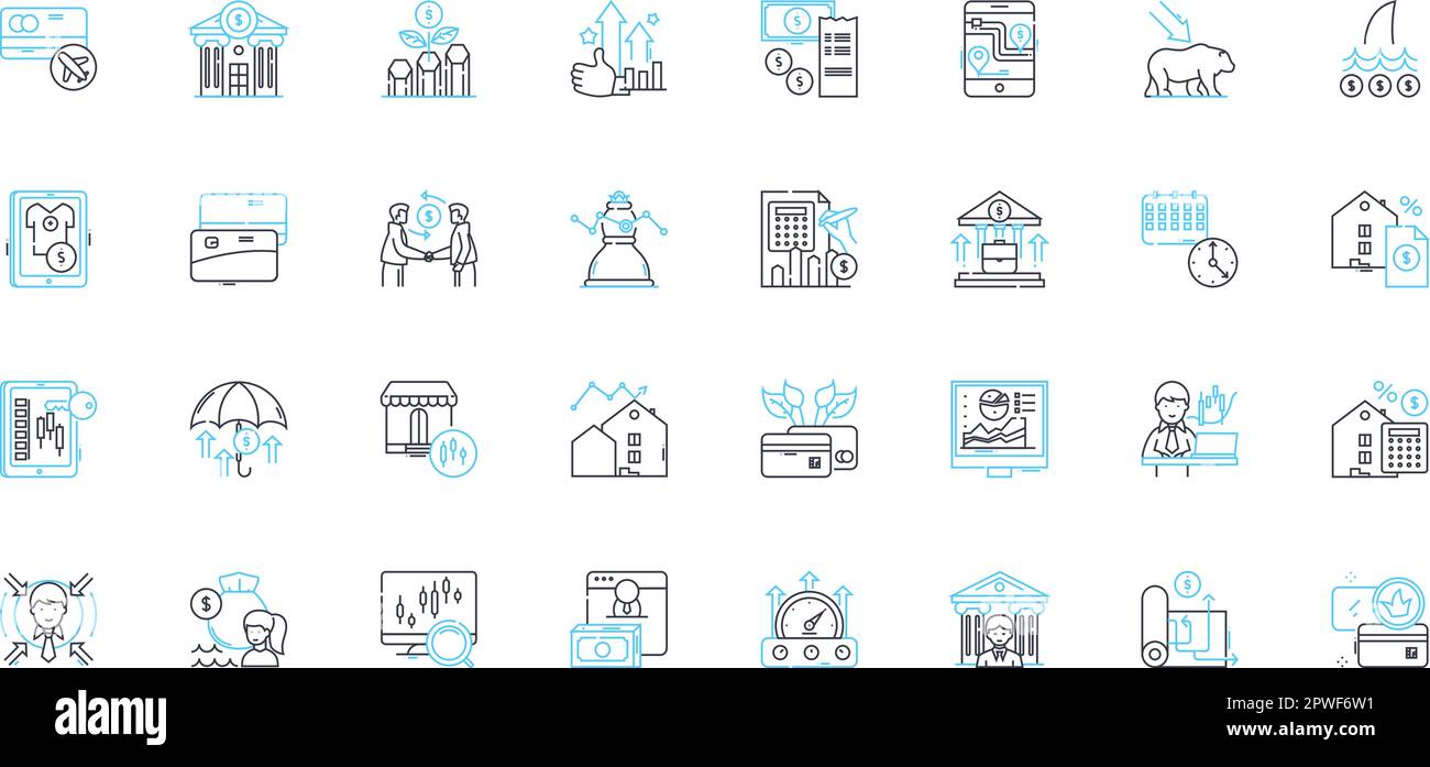 Business linear icons set. Profit, Success, Innovation, Strategy ...