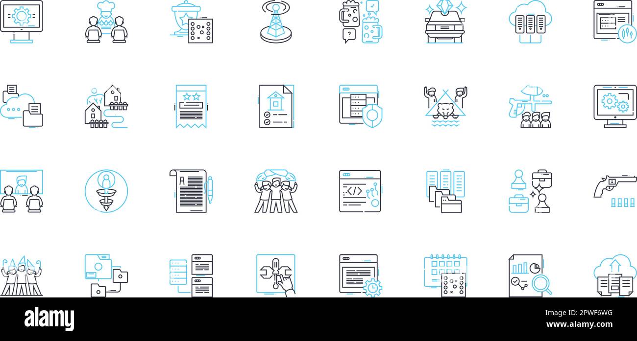Linking Linear Icons Set Connection Bond Bridge Nerk Relationship