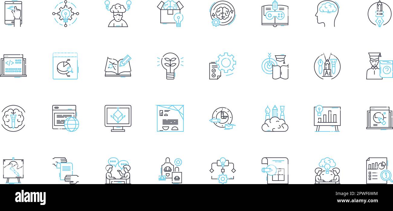 Graphic development linear icons set. Vector, Typography, Layout, Logo ...