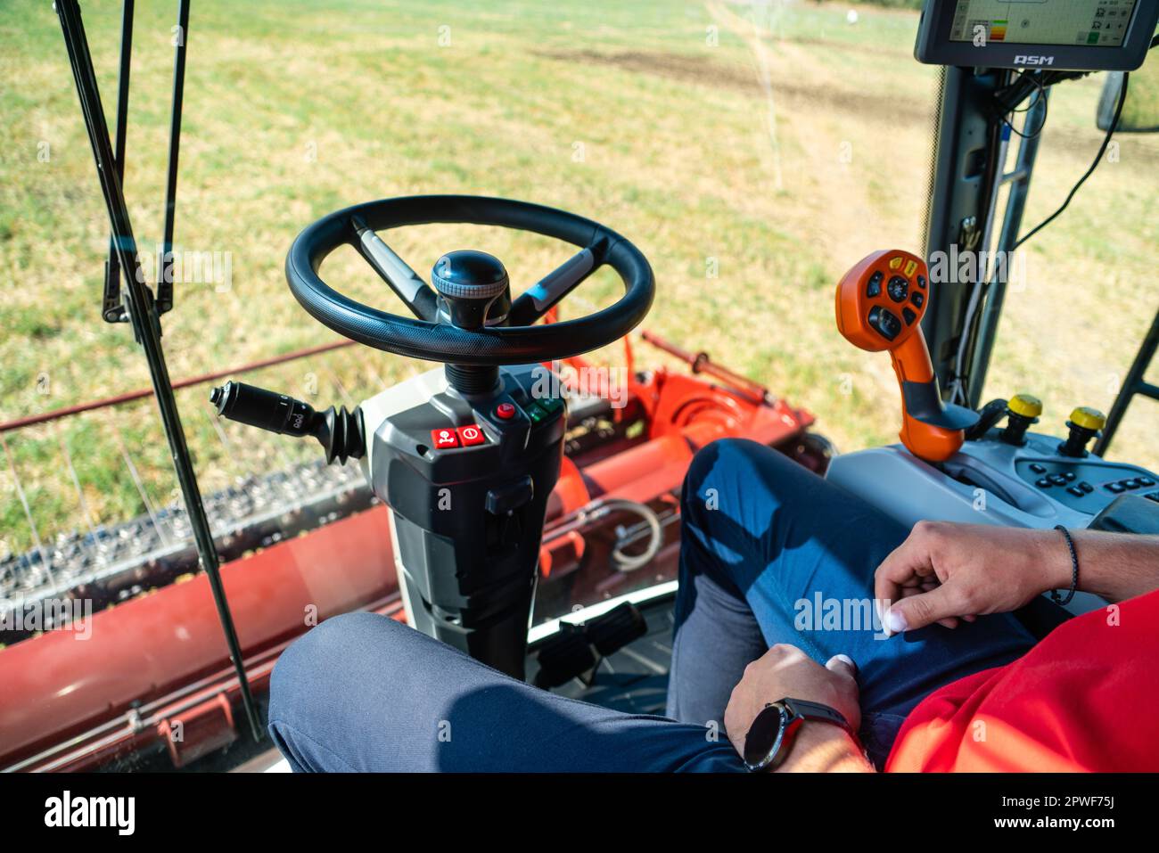 Rostov-on-Don, Russia - August, 2020: First unmanned autonomous combine ...