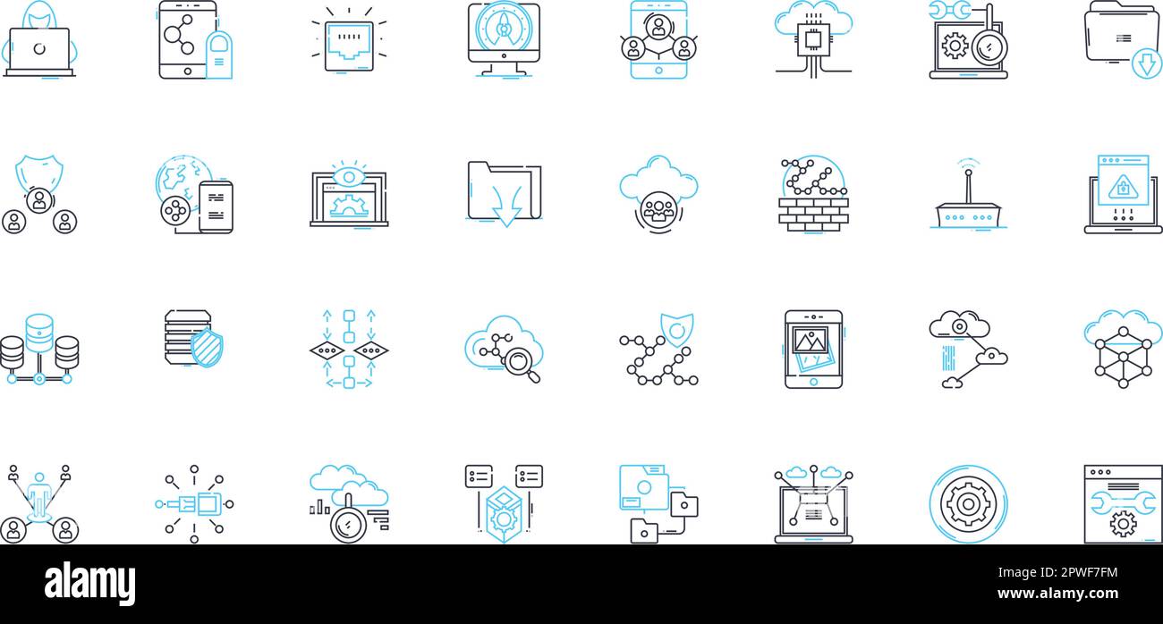 Connection linear icons set. Bond, Link, Unite, Fellowship, Association ...