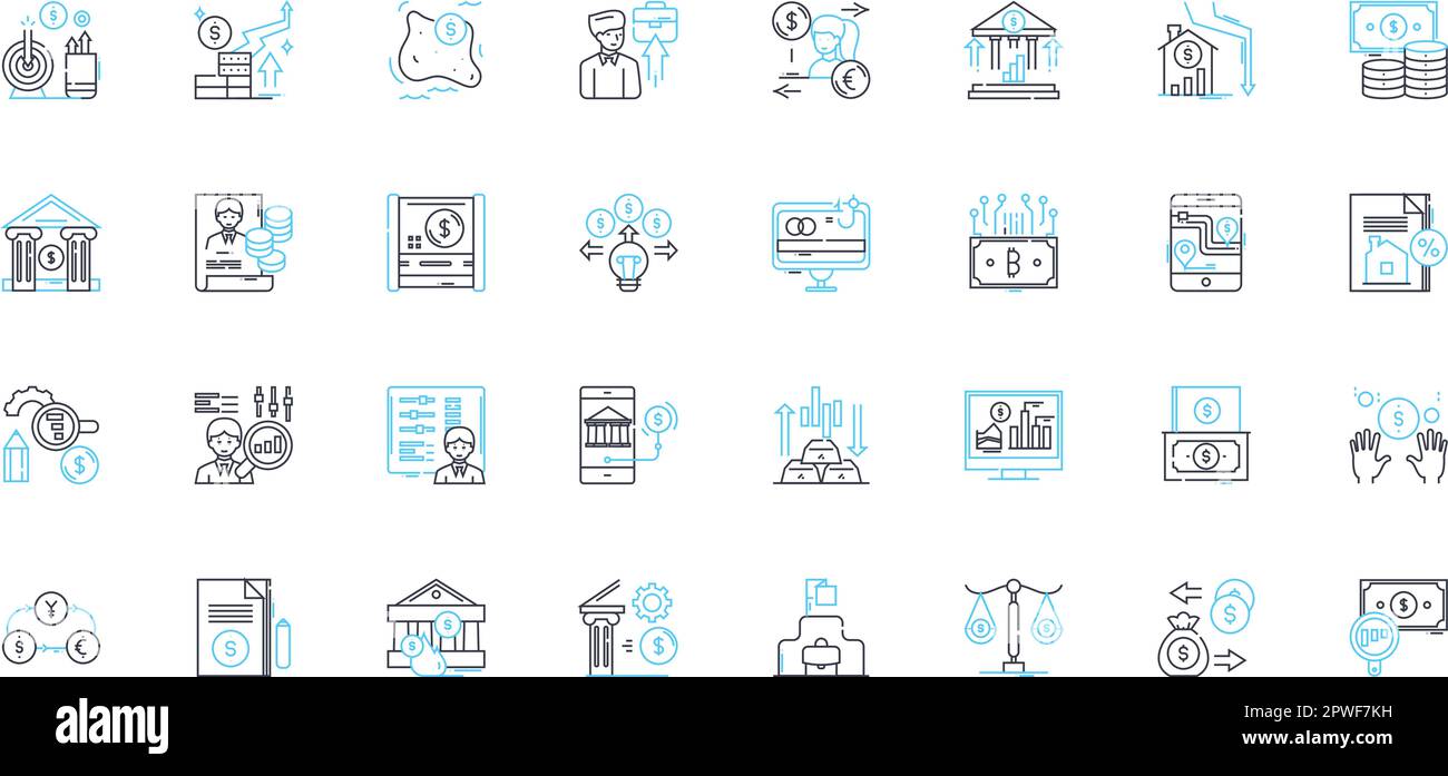 Internet banking linear icons set. Secure, Convenient, Digital ...