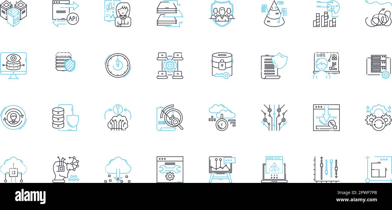 Information System Linear Icons Set Database Software Nerk