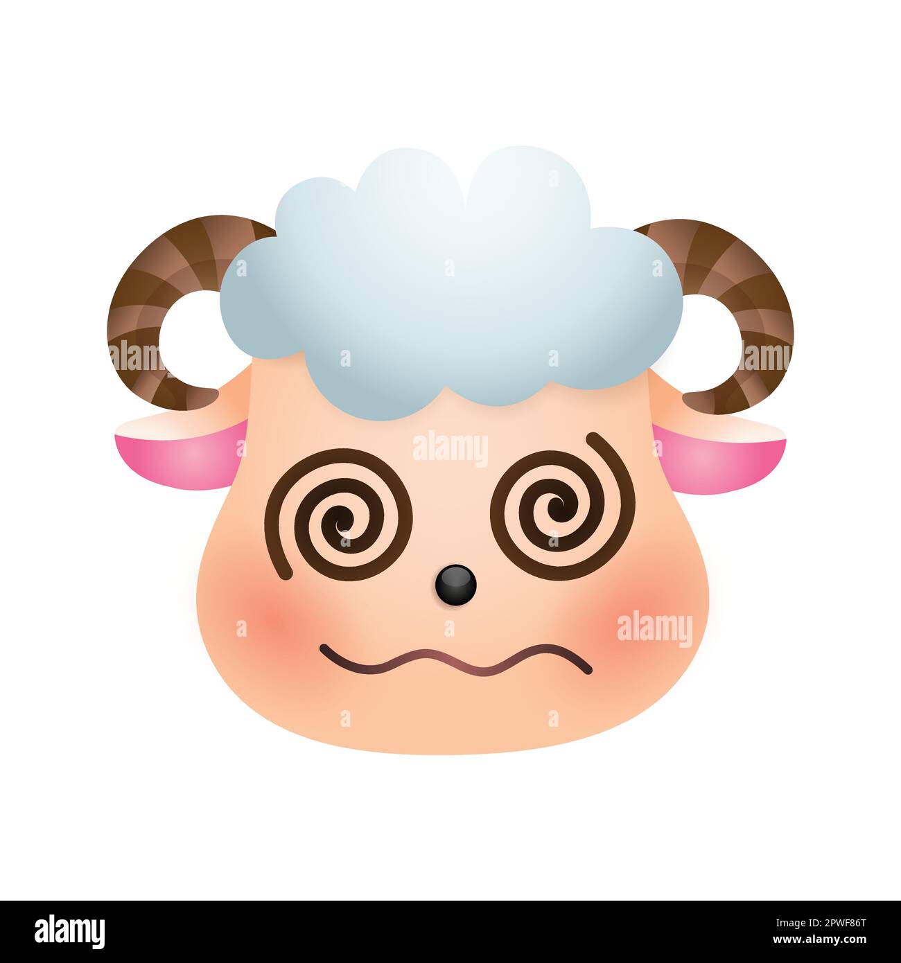 Sheep face cartoon vector illustration isolated. Cute farm animal emoji ...