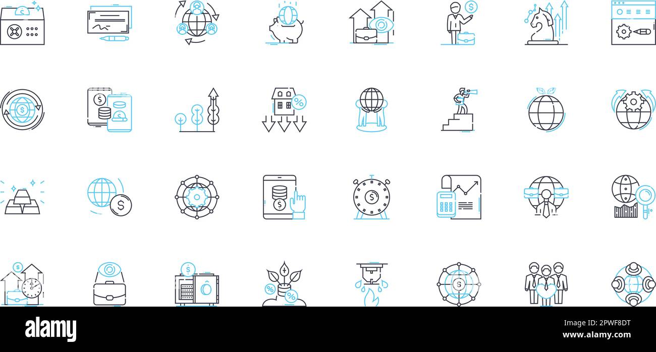 Virtual nerking linear icons set. Engagement, Connection, Interactivity, Collaboration ...