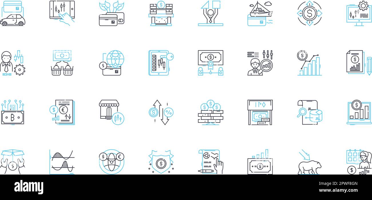Business venture linear icons set. Investment, Start-up ...