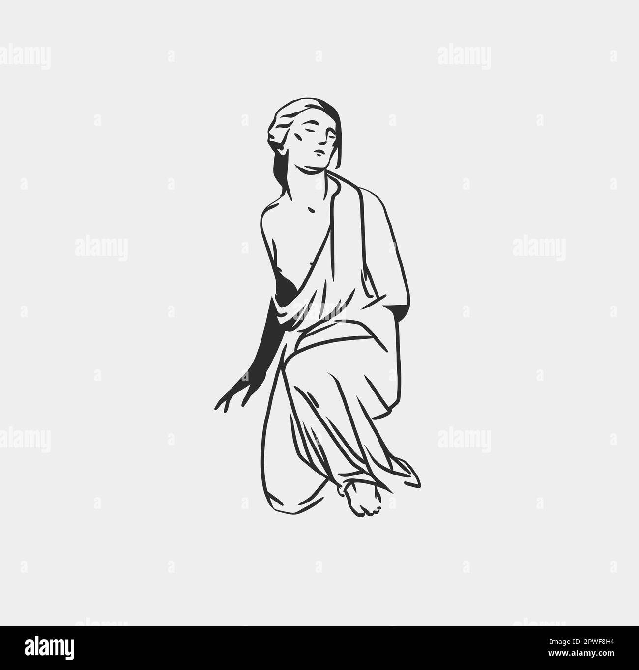 Hand drawn vector abstract outline,graphic,line art greek ancient ...