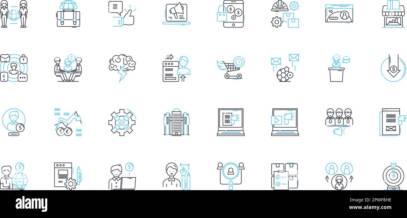 Product advertising linear icons set. Innovative, Eye-catching ...