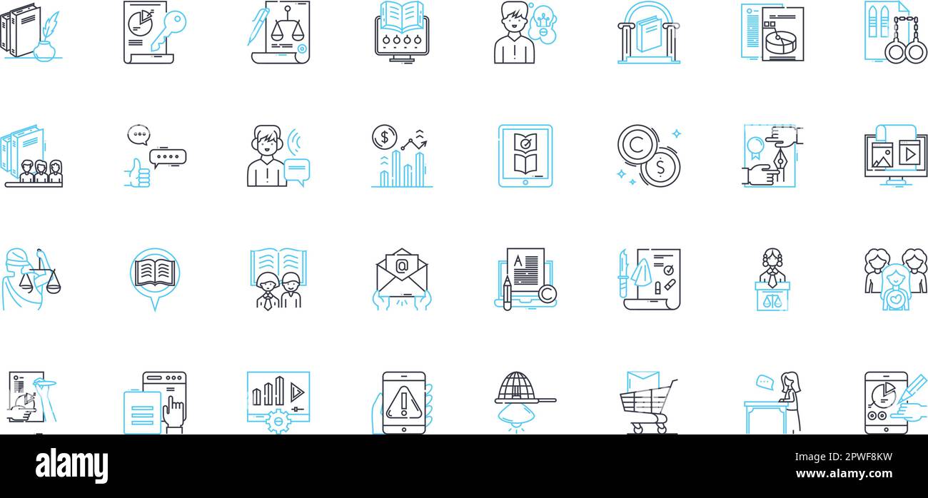 Trademark infringement linear icons set. Trademark, Infringement, Legal ...