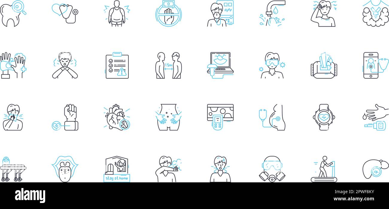 Pathogen treatment linear icons set. Antimicrobial, Sterilization ...