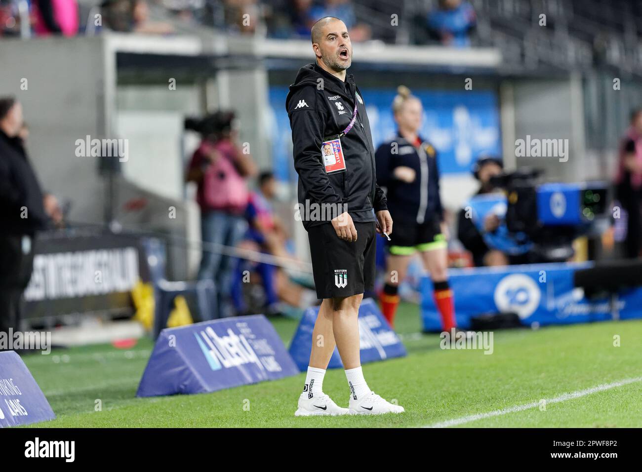 Sydney, Australia. 30th Apr, 2023. Mark Torcaso of Western United looks ...