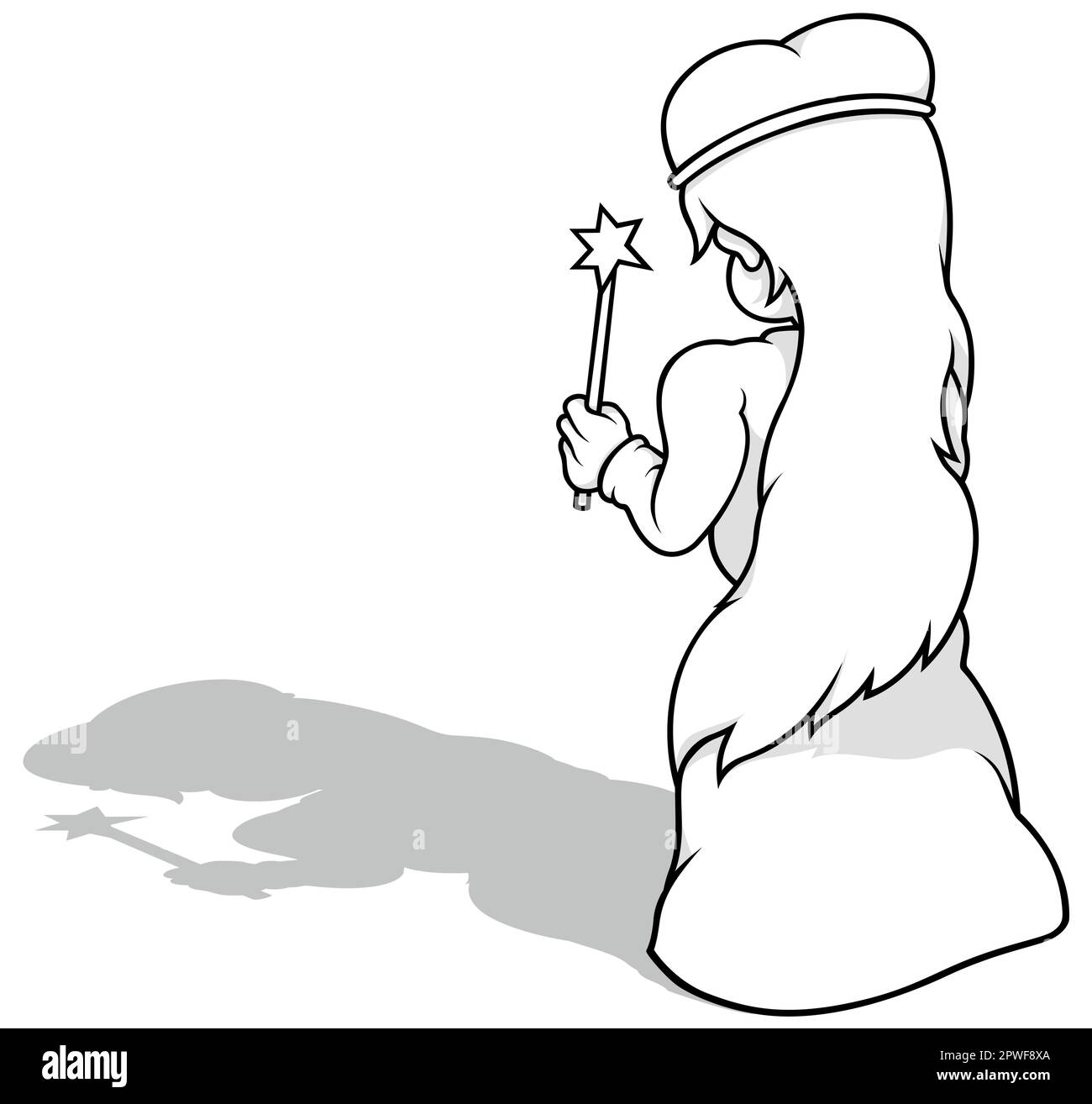 Drawing of a Standing Fairy from Rear View Stock Vector Image & Art - Alamy