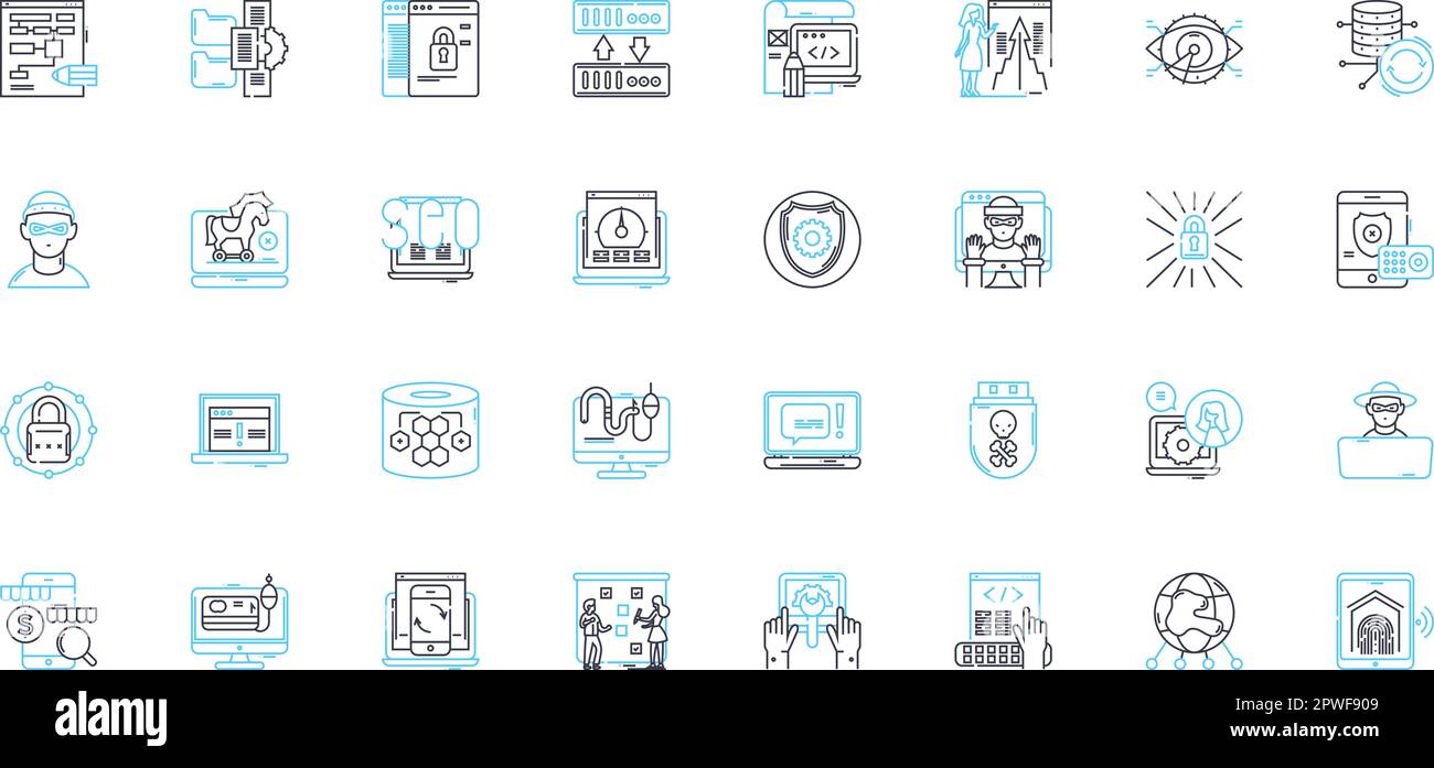 Digital safety linear icons set. Security, Privacy, Cybersecurity ... Digital safety linear icons set. Security, Privacy, Cybersecurity ...