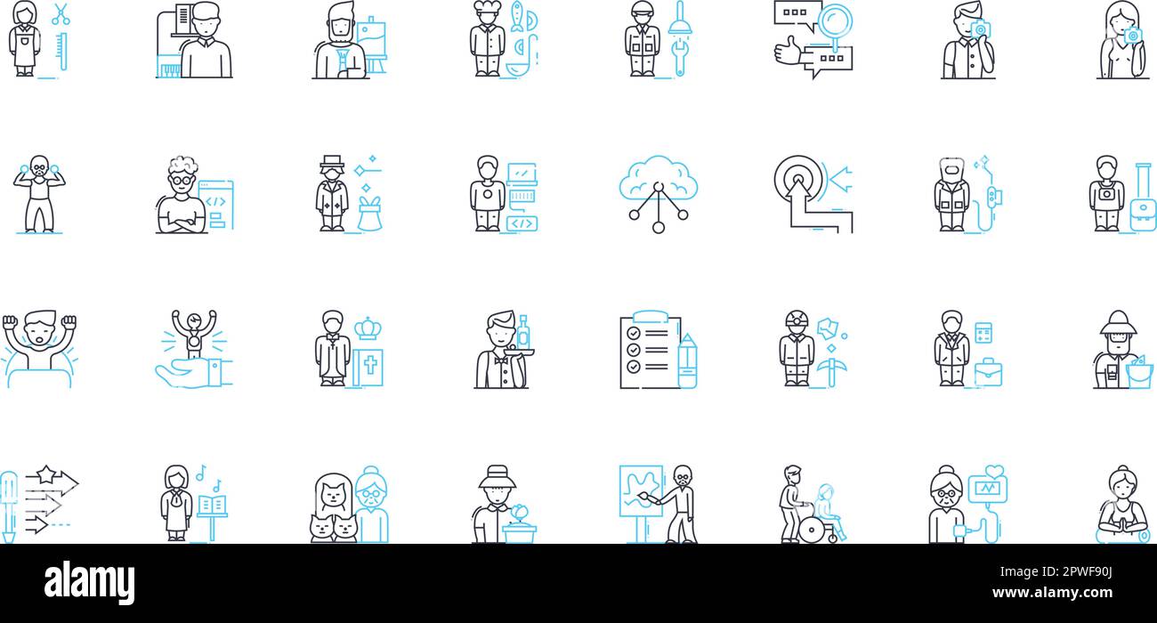 Career development linear icons set. Aspiration, Growth, Advancement ... Career development linear icons set. Aspiration, Growth, Advancement ...