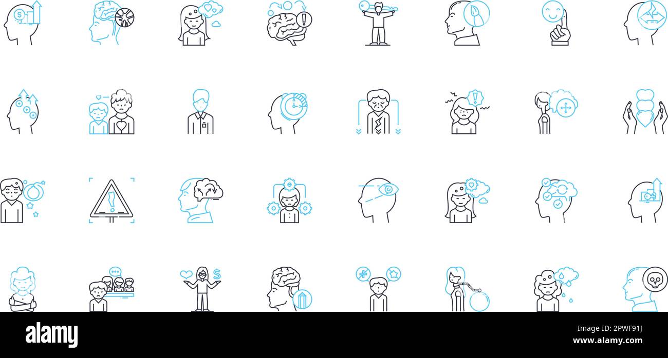Emotional Intelligence linear icons set. Empathy, Compassion, Self ...